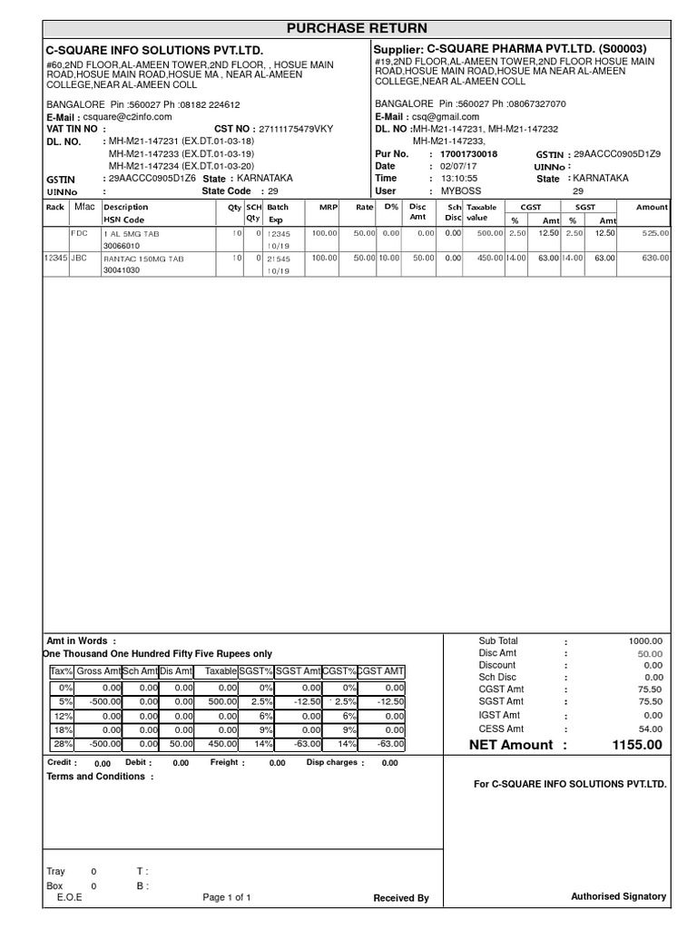 Purchase Return 021051 | PDF | Taxes | Government Finances