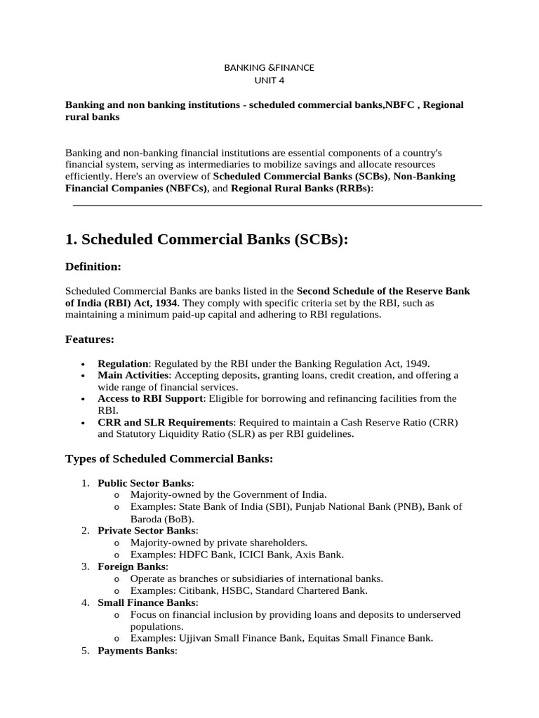 Banking Institutions Overview | PDF | Banks | Reserve Bank Of India