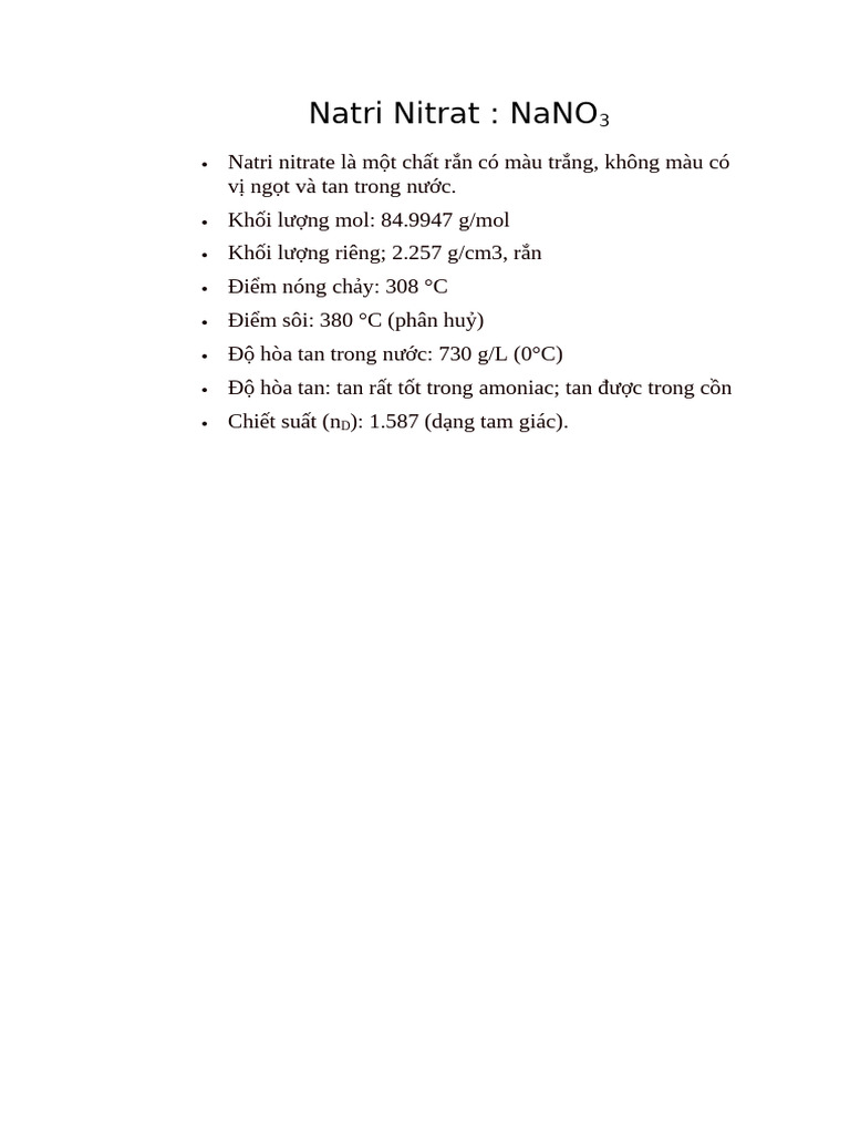 Natri Nitrat | PDF