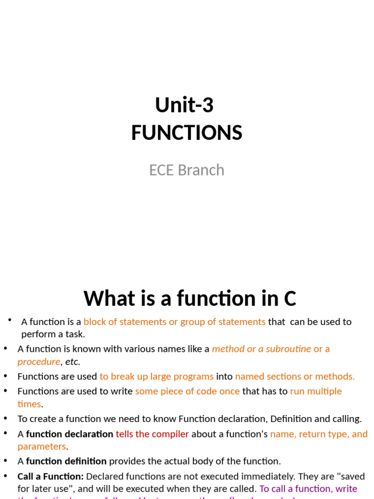 Functions Unit3 Pdf Parameter Computer Programming String Computer Science