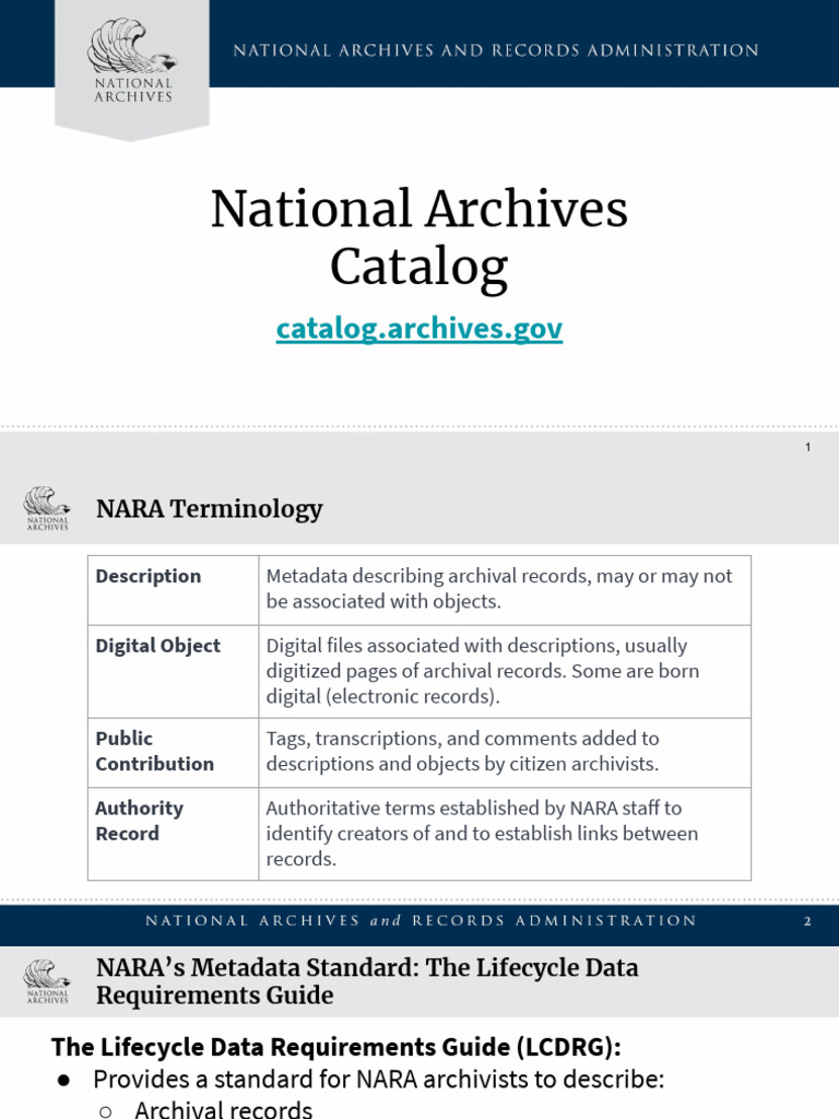 National Archives Catalog | PDF | National Archives And Records ...