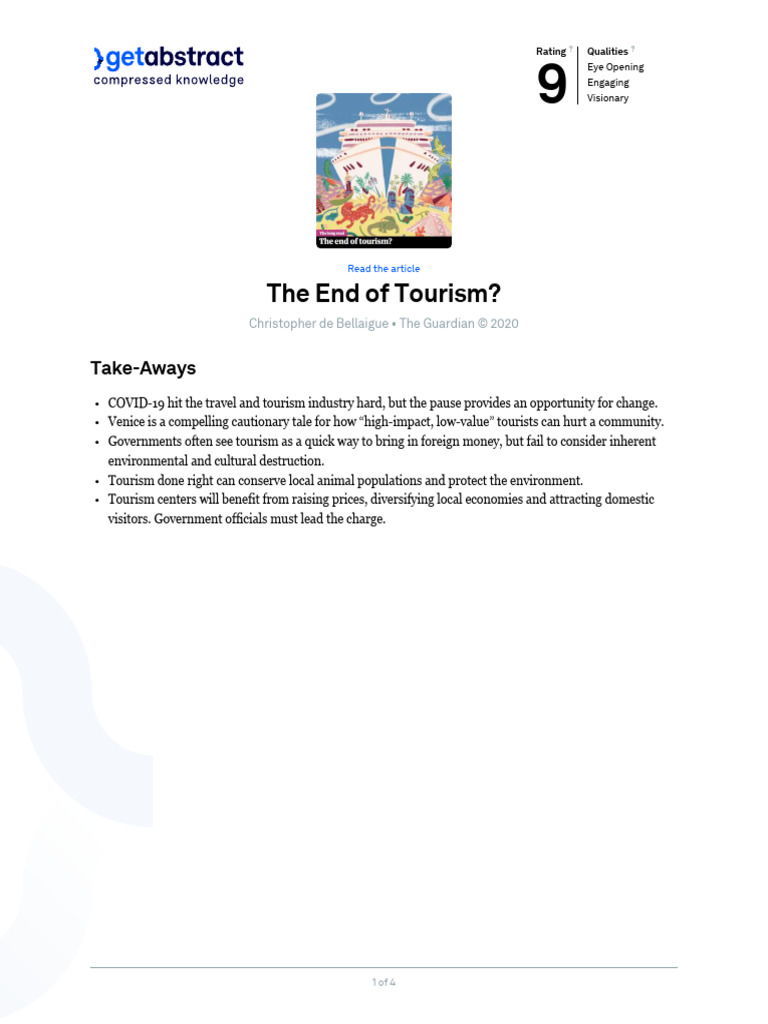Rethinking Tourism Post-COVID-19 | PDF | Tourism | Economies