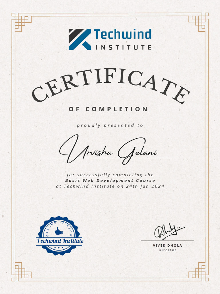 Urvisha Fronted Certificate | PDF