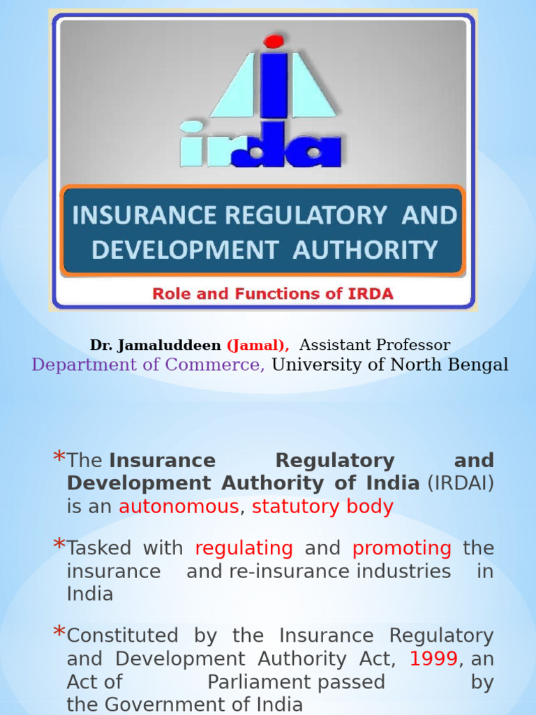 IRDA (Insurance Regulatory Framework) | PDF | Insurance | Financial ...