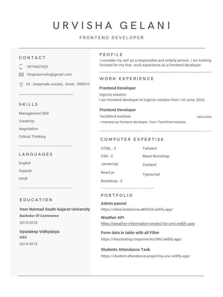 Urvisha Gelani | PDF