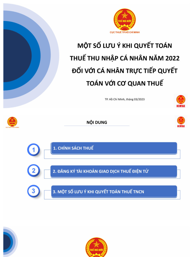 Tai lieu huong dan QTT TNCN 2023_Danh cho ca nhan | PDF