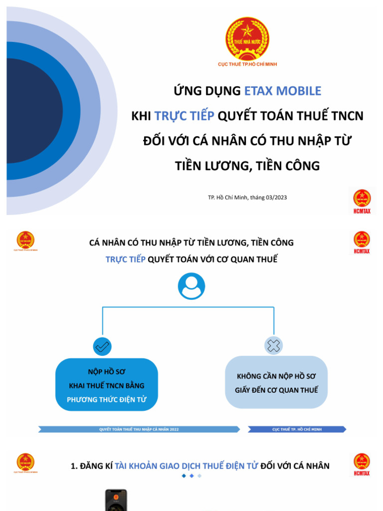 Ung dung Etax Mobile doi voi cá nhan truc tiep QTT TNCN | PDF