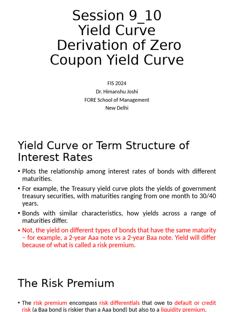 Session 9 - Yield Curve | PDF | Yield Curve | Bonds (Finance)