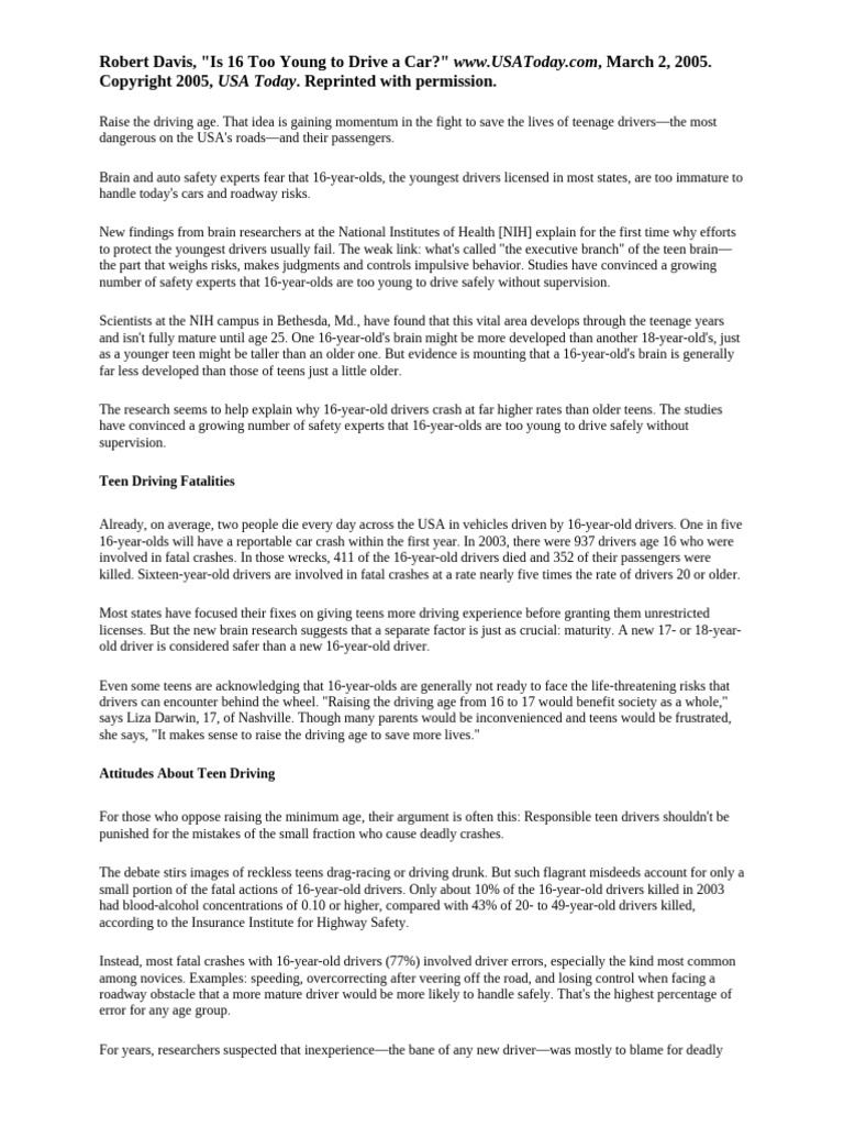 Teen Driving Source Articles | PDF | Traffic Collision | Adolescence
