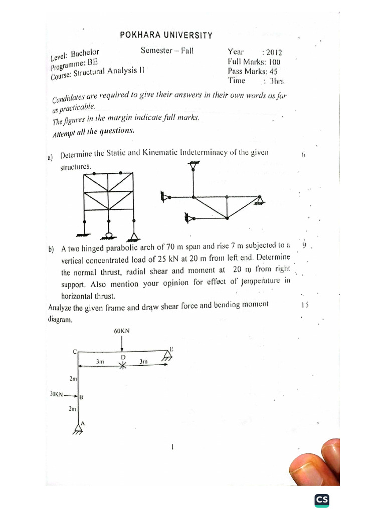 Structural Analysis II Quation Bank For Pokhara University | PDF