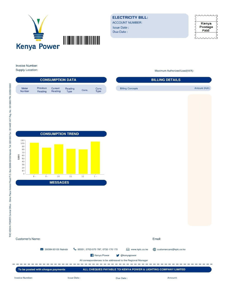 Kenya Power Utility Bill Summary | PDF | Value Added Tax | Taxes