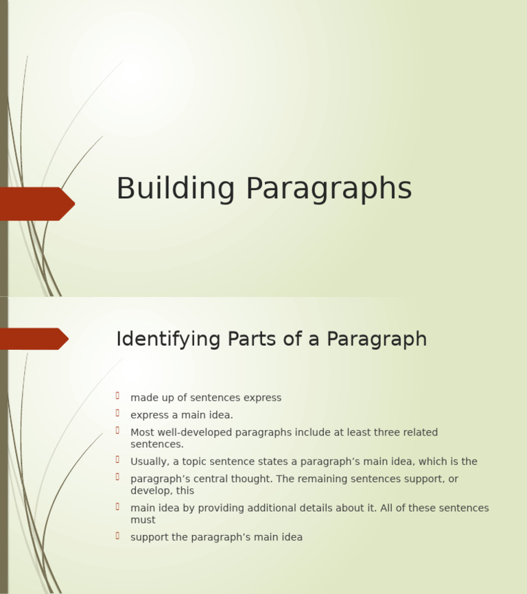Building Paragraphs | PDF