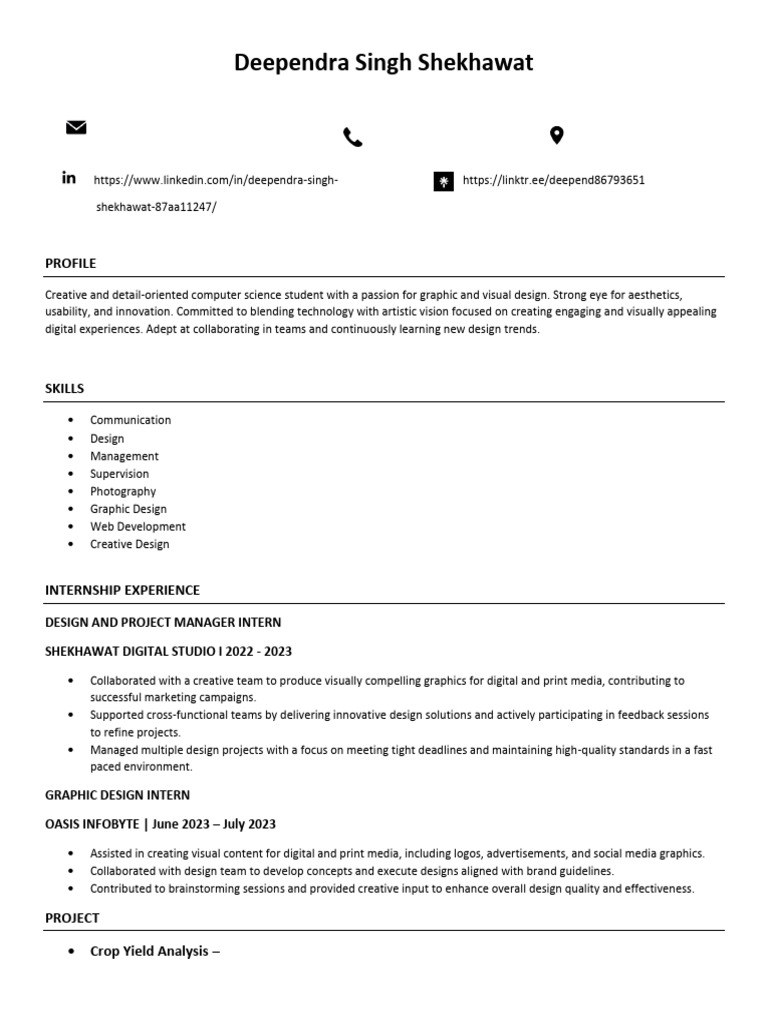 Deependra Singh Shekhawat | PDF | Graphic Design | Web Development