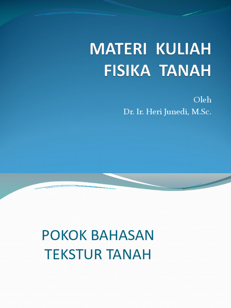 Klasifikasi dan Peranan Tekstur Tanah | PDF