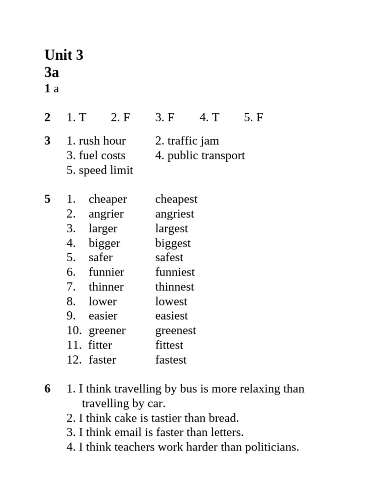 Workbook-Unit 3 | PDF