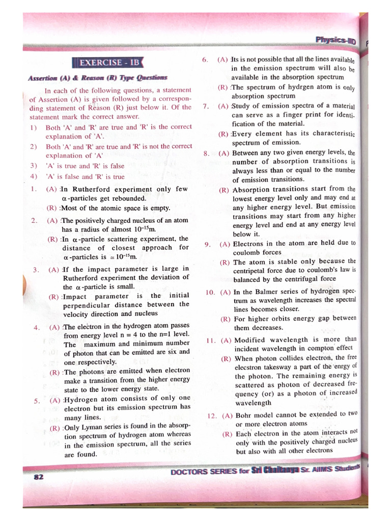 Atoms Elite Study Material Questions | PDF