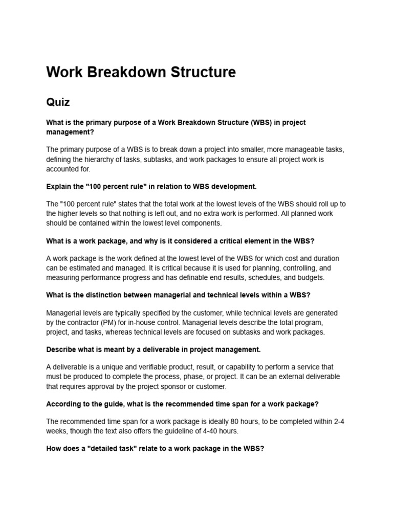 Work Breakdown Structure | PDF | Systems Thinking | Project Management