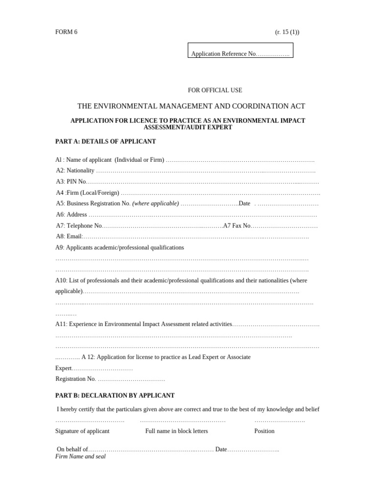 EIA-EA Experts Application Form | PDF