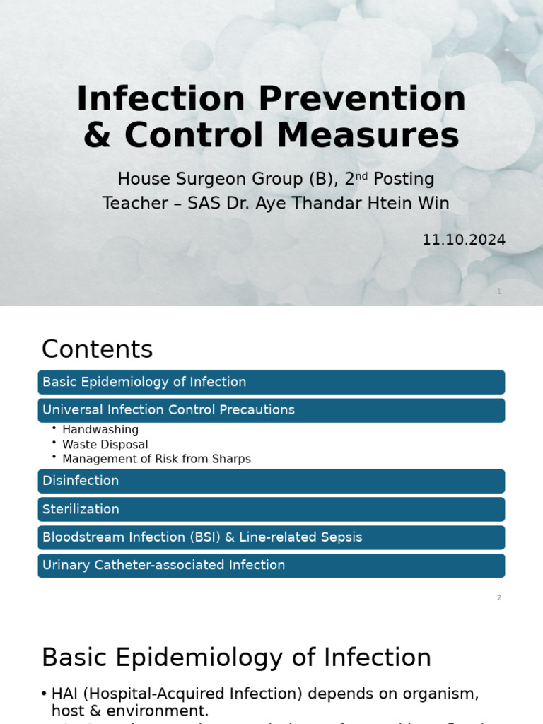 Infection Prevention & Control | PDF | Sterilization (Microbiology ...