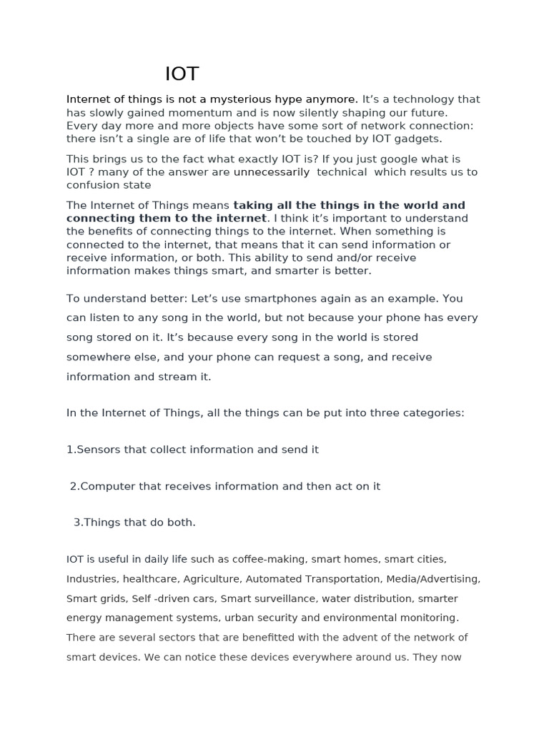 Iot | PDF | Internet Of Things | Computing