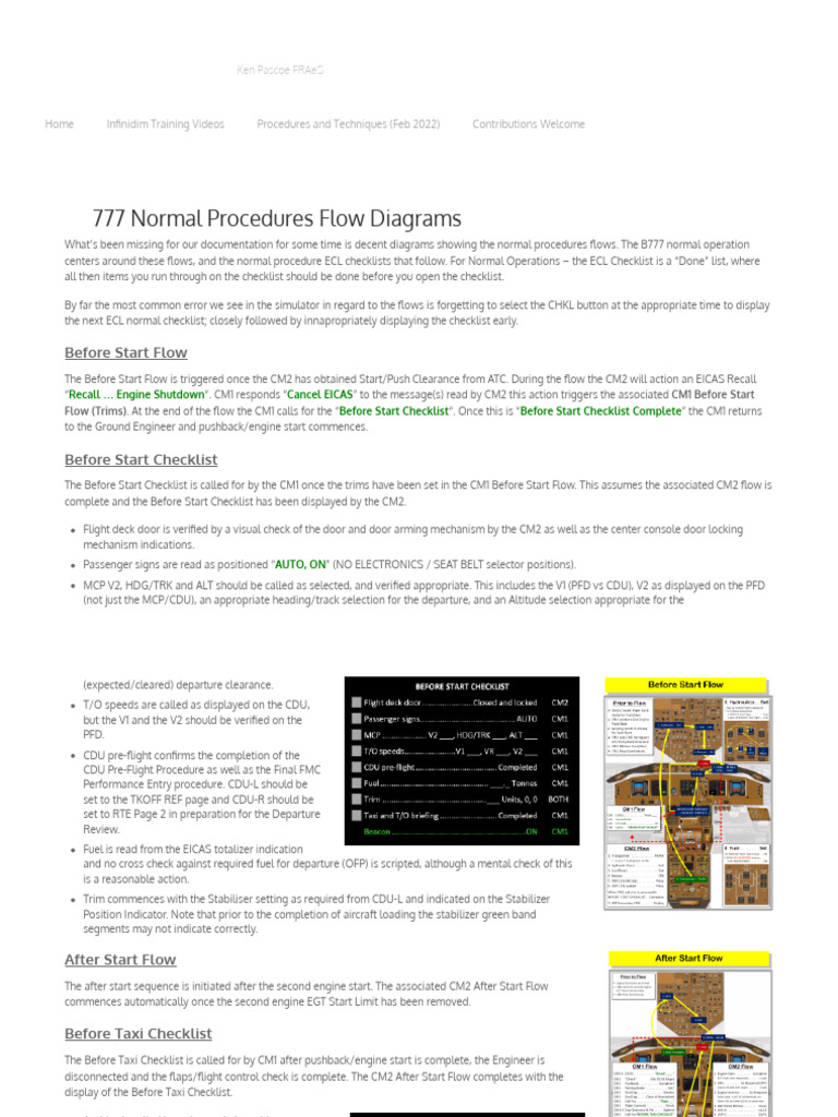 777 Normal Procedures Flow Diagrams – Infinidim | PDF | Takeoff | Air ...
