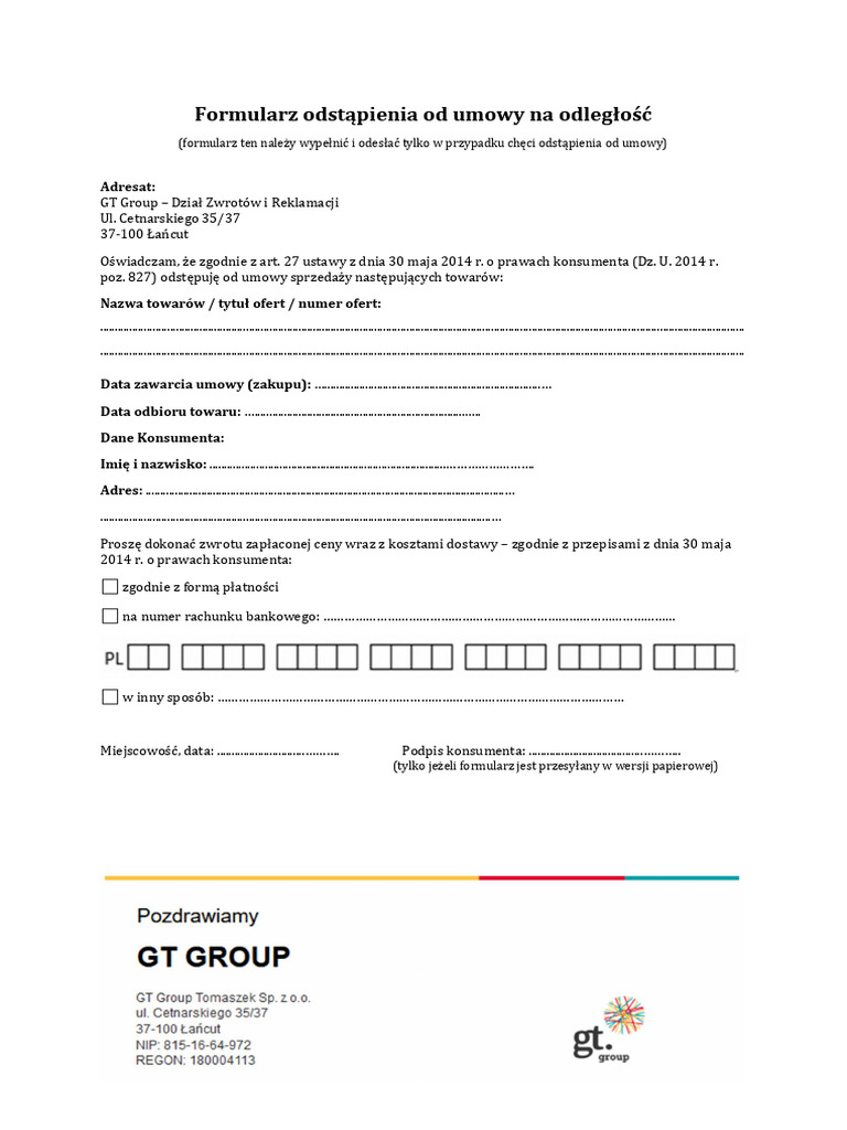 Formularz_odstapienia_od_umowy_na_odleglosc | PDF