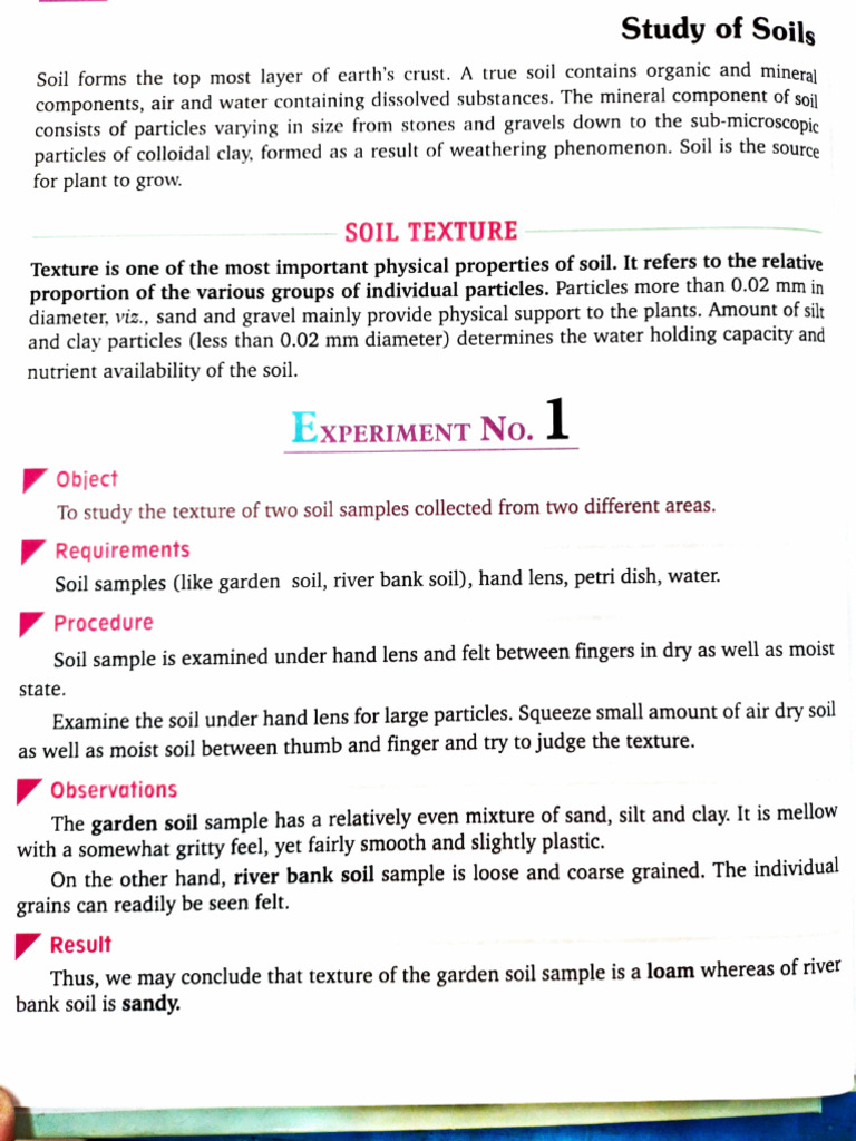 Soil Experiments Class 12 | PDF | Soil | Clay