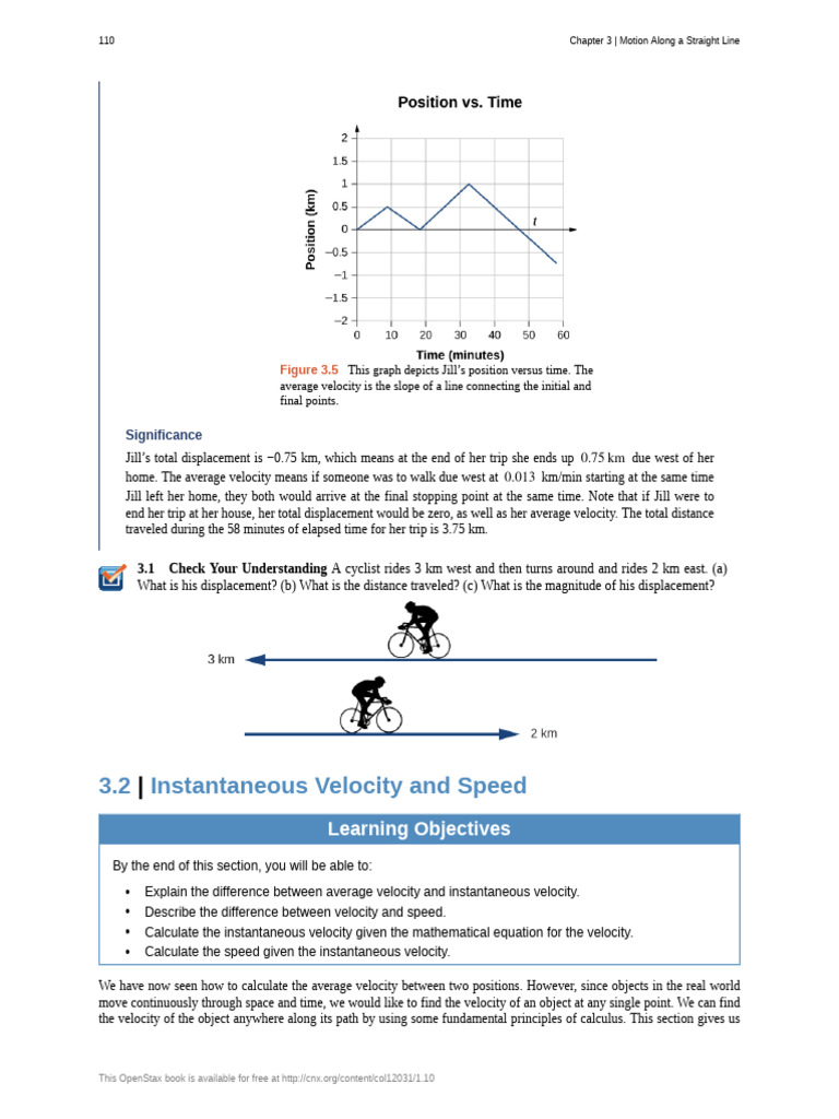 UP1 - 3.2. Instantaneous Velocity and Speed - pg110-116 | PDF ...