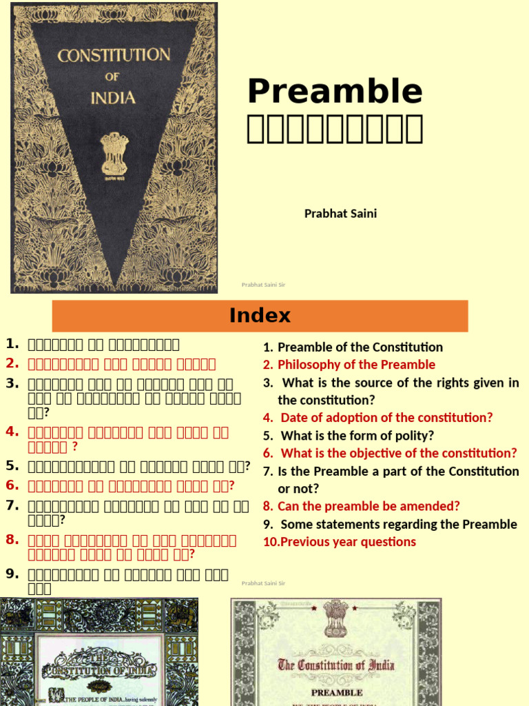 Preamble Indian Polity Upsc | PDF