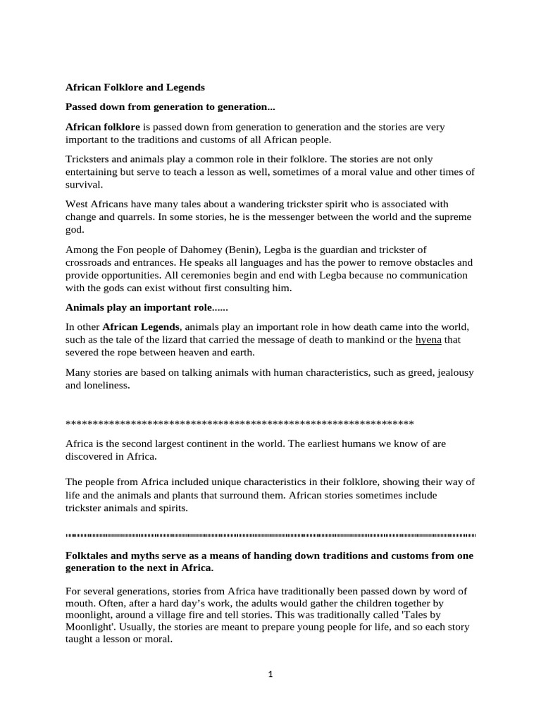 African Folktales (Myths & Legends) | PDF | Hippopotamus | Legends