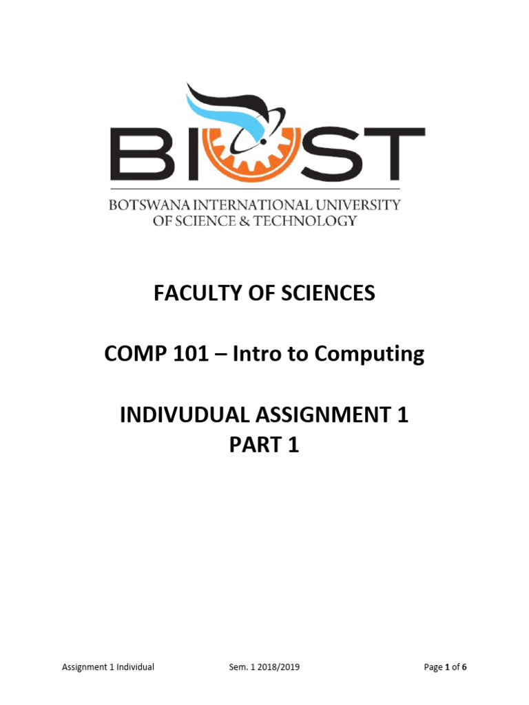 Intro to Computing Assignment | PDF | Paragraph | Document