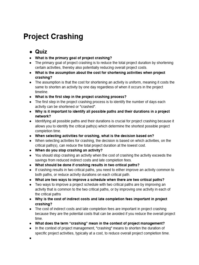 Project Crashing | PDF