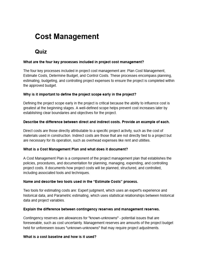 Cost Management | PDF | Business