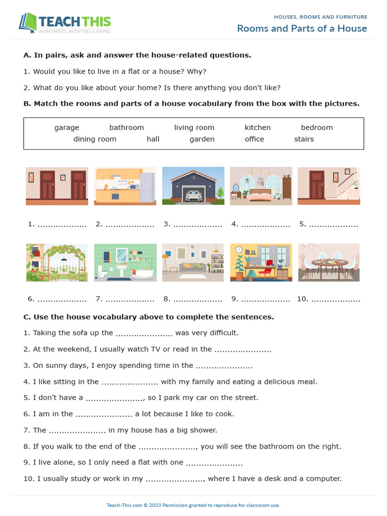 Rooms and Parts of A House | PDF