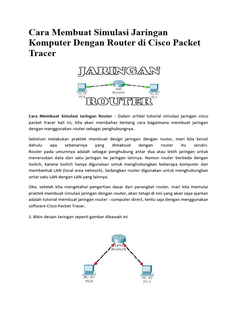 Simulasi Jaringan Router di Cisco | PDF