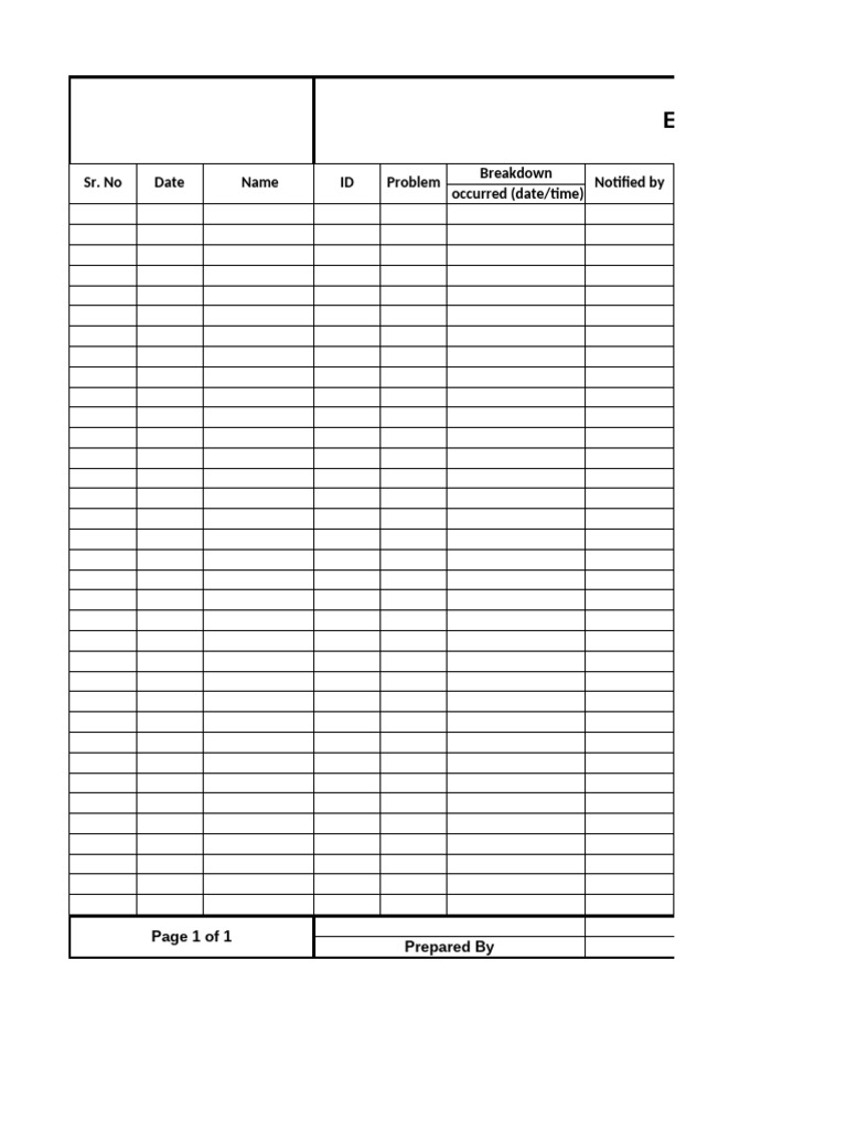 Machine Breakdown record | PDF