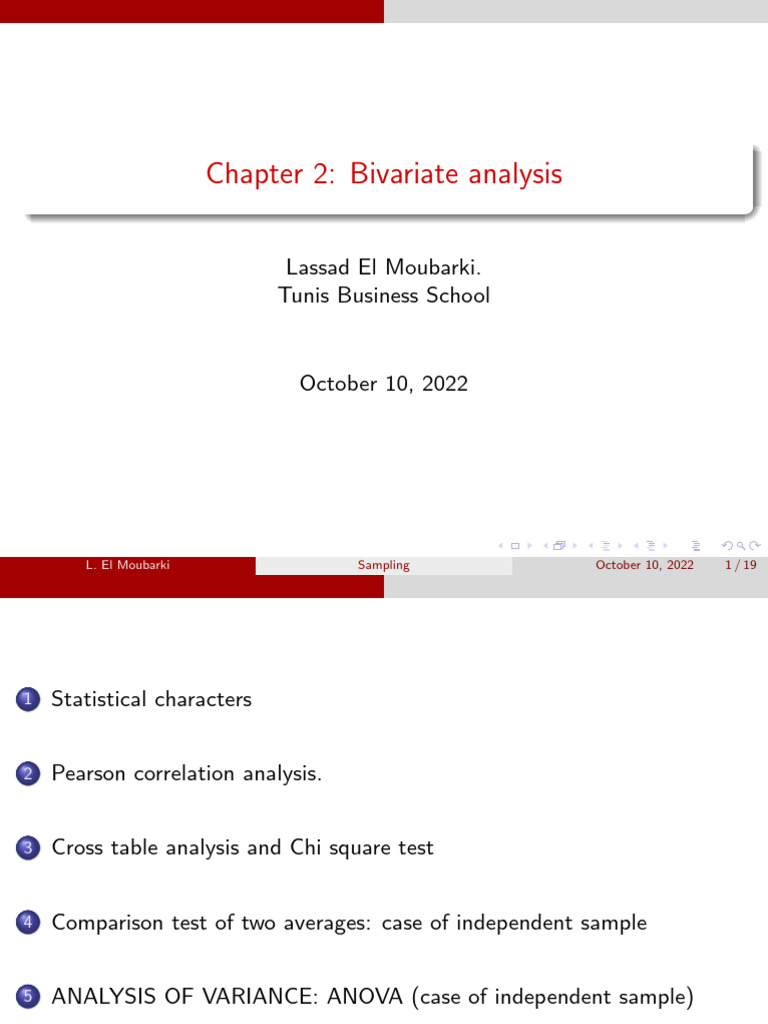 Chap2_Bivariate_ANALYSIS | PDF | Analysis Of Variance | Statistics