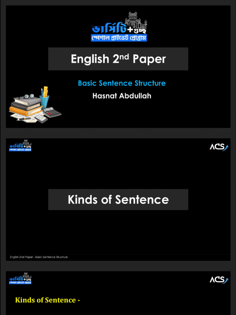 Basic-Sentence-Structure-class Slide | PDF