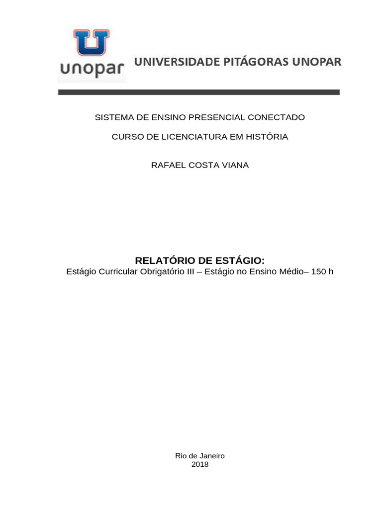Relatorio de Estagio. Rafa | PDF | Pedagogia | Aprendizado