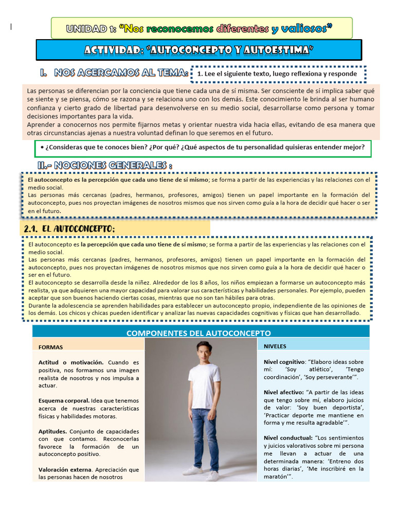 13-04-23 Ficha de Actividad 2b | PDF | Autoestima | Autoconcepto
