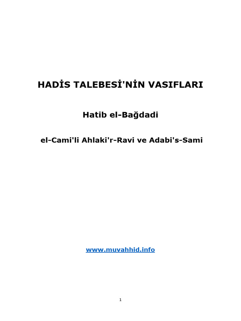 .Trashed-Hadis Talebesinin Vasiflari | PDF