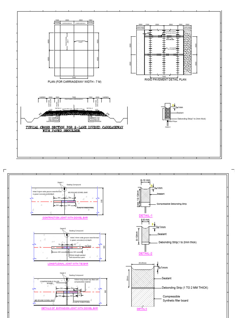 Rigid Pavement PQC - Drawing | PDF | Materials | Building Materials