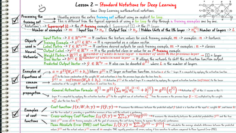 Deep Learning Notations and Cost Functions | PDF | Deep Learning ...