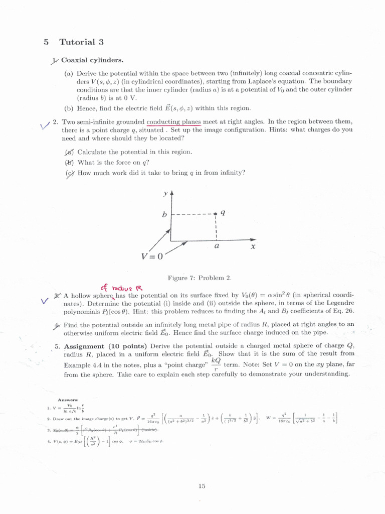 Tutorial 3 Solution Laplaces Equation Method of Images1 | PDF