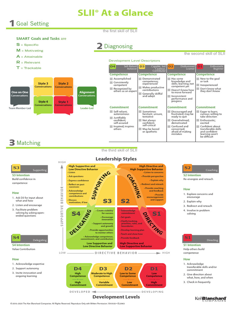SLII at a Glance Poster | PDF | Psychological Concepts | Psychology