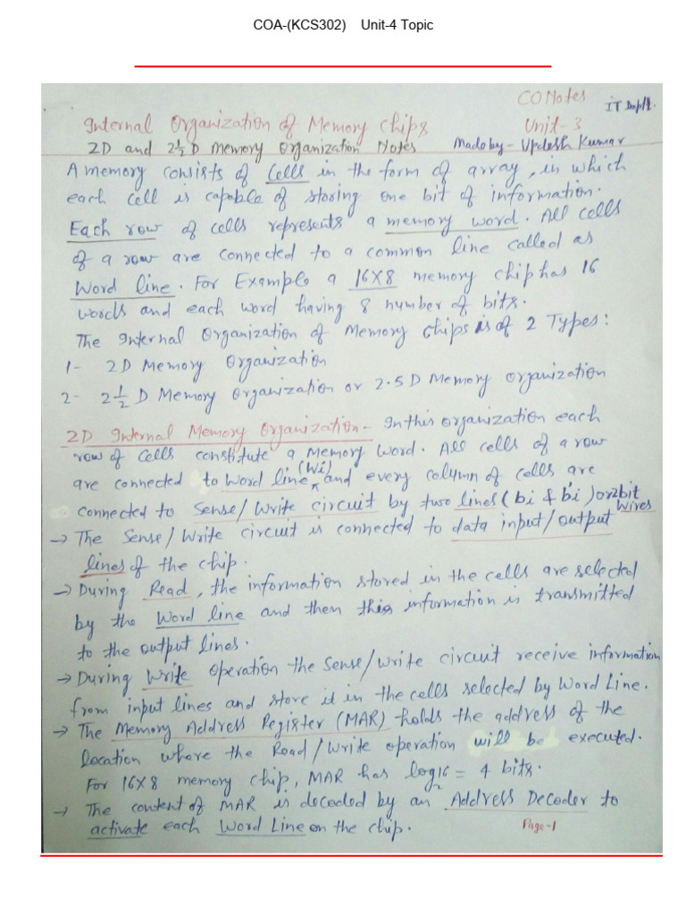 2D and 2.5D Memory Organization of Chip | PDF