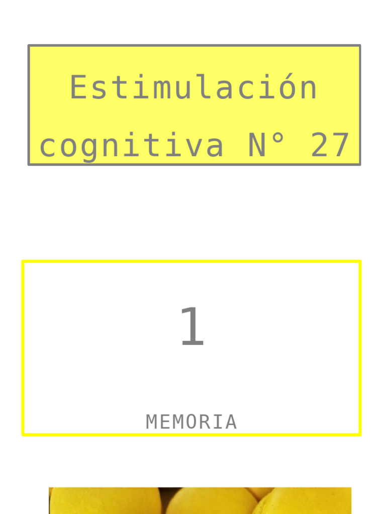 Actividad 27 - Estimulación cognitiva | PDF