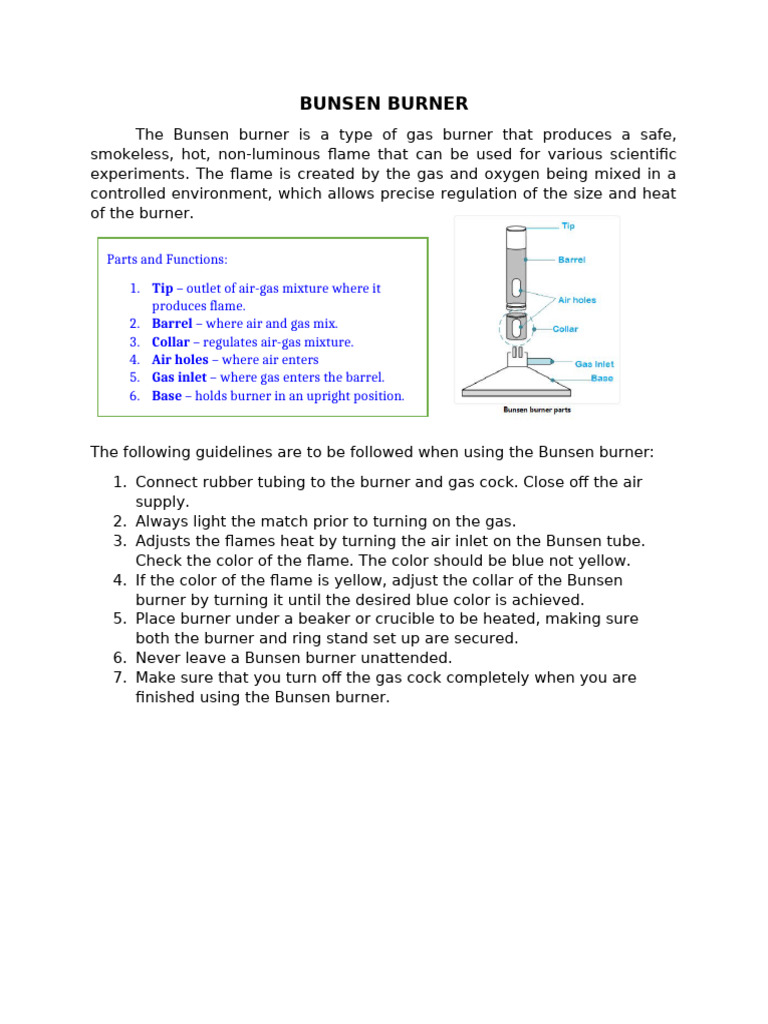 Bunsen Burner | PDF | Energy Technology | Fires