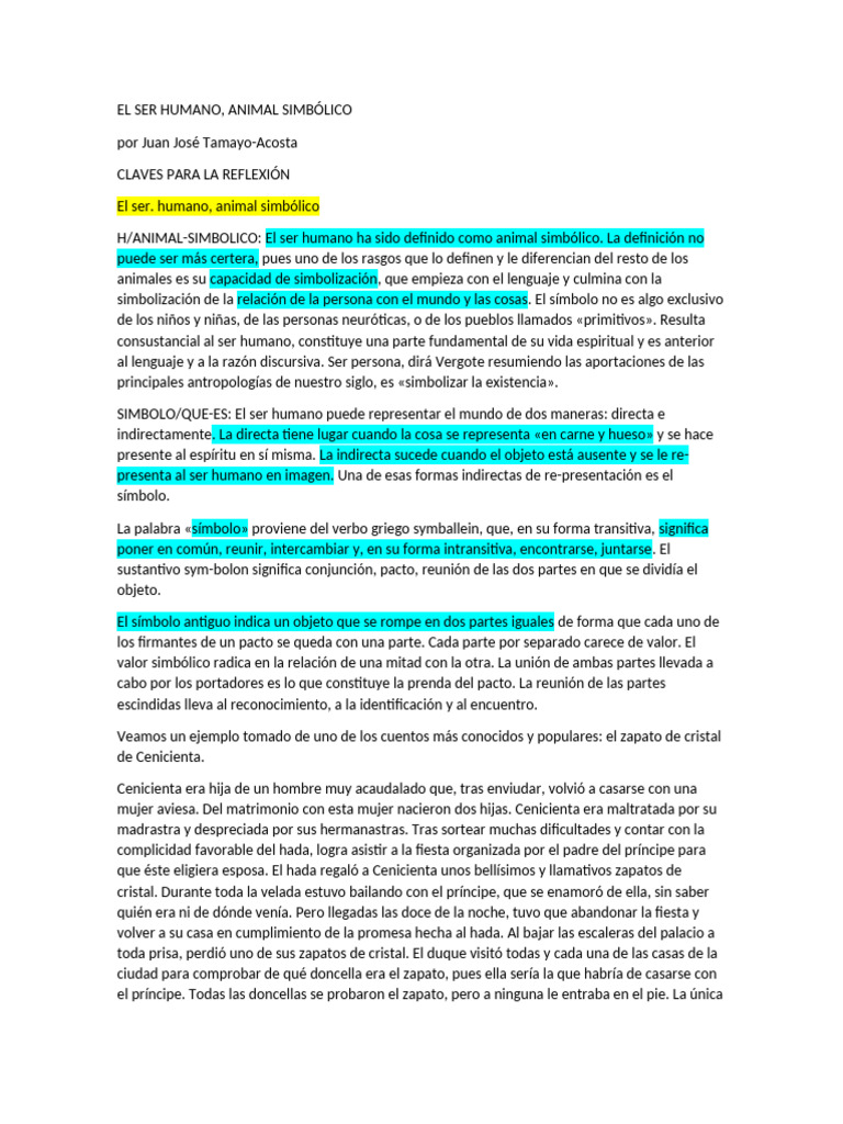 El Ser Humano - Animal Simbolico | PDF | Jesús | Los símbolos