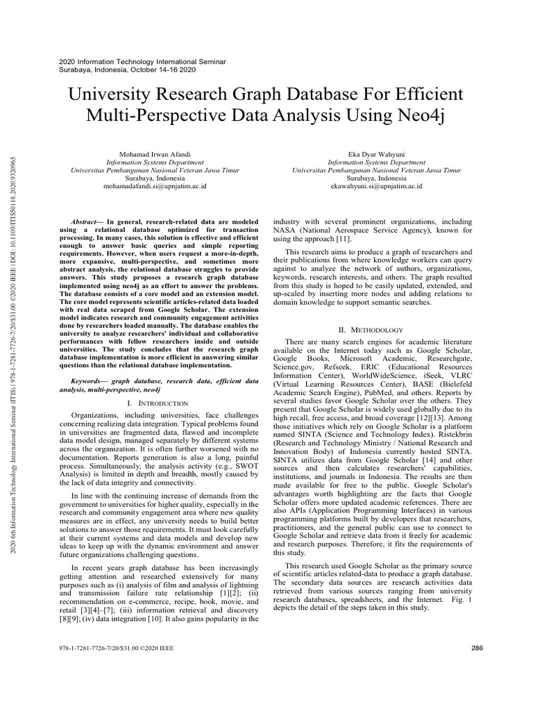 University Research Graph Database | PDF | Databases | Information Retrieval